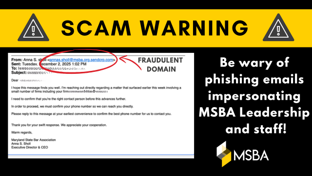 URGENT: Phishing Notice | Maryland State Bar Association
